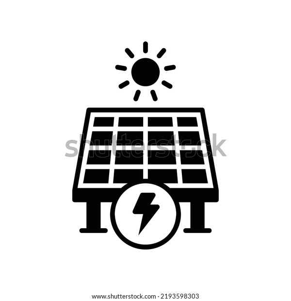 Solar Cell Power Plant Icon Black Stock Vector (Royalty Free ...