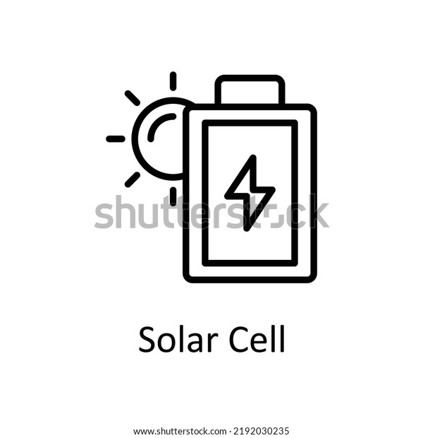 Solar Cell Vector Outline Icon Design: เวกเตอร์สต็อก (ปลอดค่าลิขสิทธิ์ ...