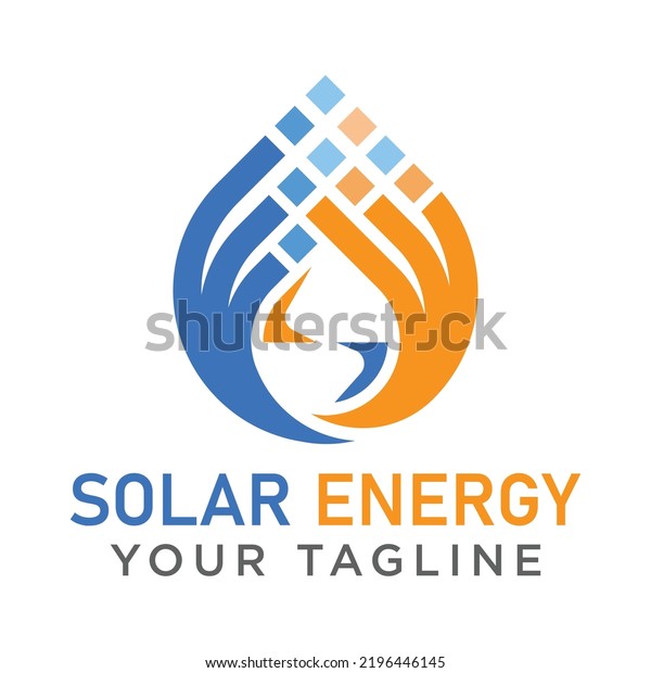 Solar Energy Design Logo Environmentally Friendly Stock Vector (Royalty ...