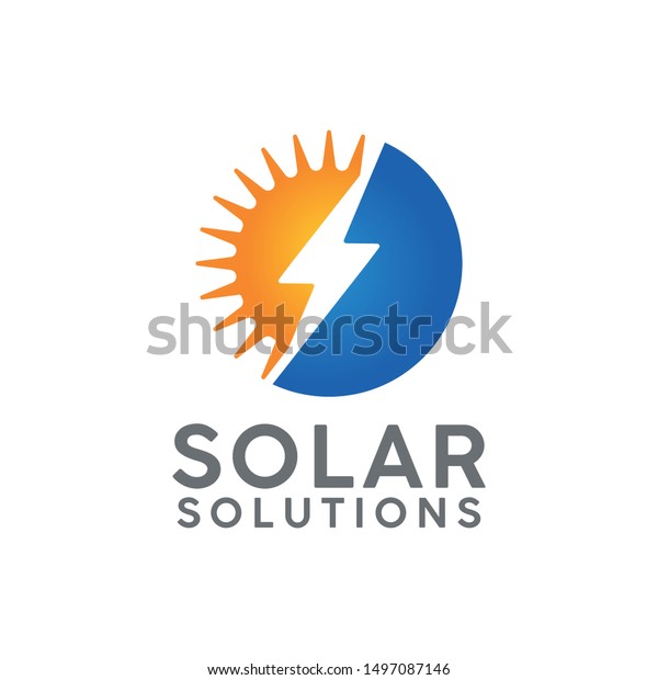 Solar Energy Solution Logo Design Template Stock Vector (Royalty Free ...