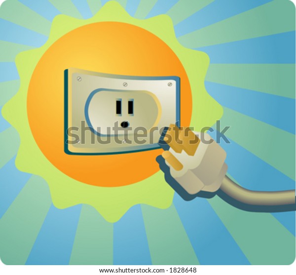 Solar Energy Sun Electrical Outlet Vector Stock Vector (Royalty Free ...