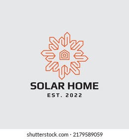 Solar Home Logo Abstract Style Design Stock Vector (Royalty Free ...