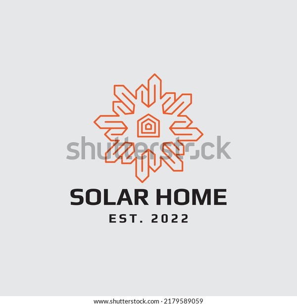 Solar Home Logo Abstract Style Design Stock Vector (Royalty Free ...