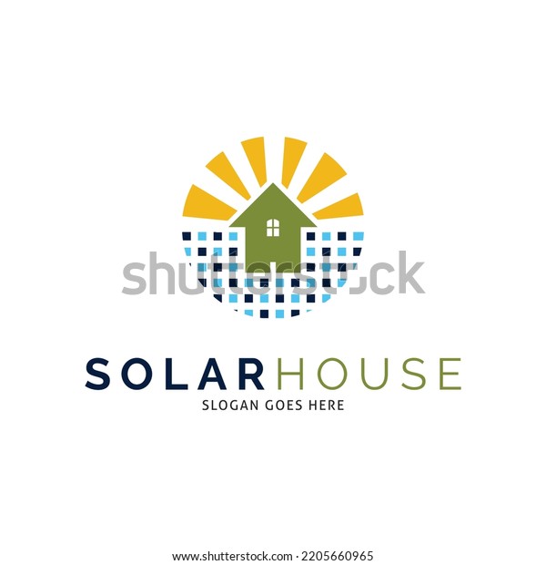 Solar House Icon Vector Logo Template Stock Vector (Royalty Free ...