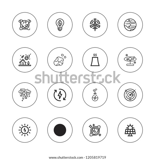 Solar Icon Set Collection 16 Outline Stock Vector (Royalty Free ...