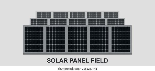Solar Panel Field Black White Vector Stock Vector (Royalty Free ...
