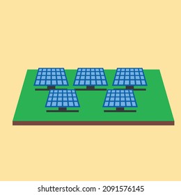 Solar Panel Field Cartoon Flat Vector Stock Vector (Royalty Free ...