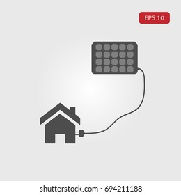 Solar Panel House Icon Stock Vector (Royalty Free) 694211188 | Shutterstock