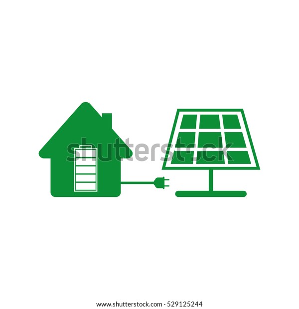 Solar Panel House Icon Stock Vector (Royalty Free) 529125244 | Shutterstock
