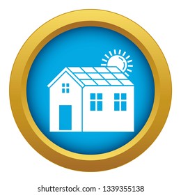 Solar Panel House Icon Blue Vector Stock Vector (Royalty Free ...