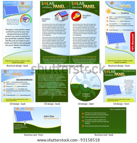 Solar Panel Stationary Brochure Design CD Stock Vector (Royalty Free ...