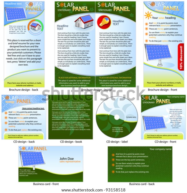 Solar Panel Stationary Brochure Design Cd Stock Vector (Royalty Free ...