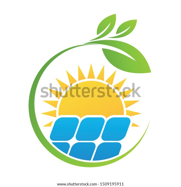 Solar Panel Sun Logo Template Save Stock Vector (Royalty Free ...