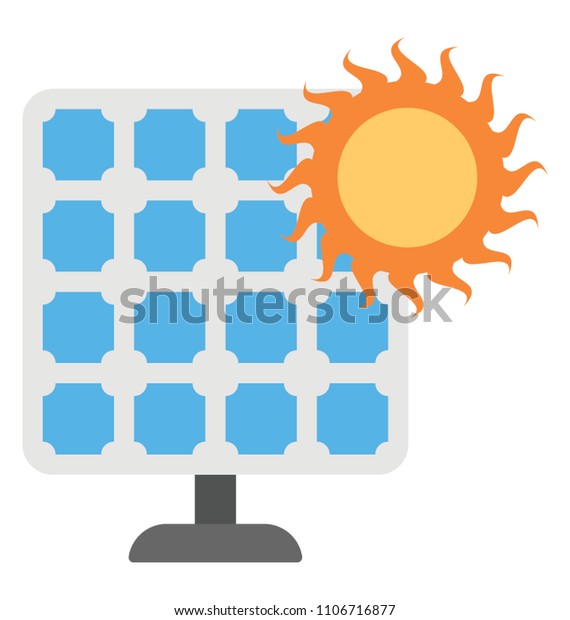 Solar Panel Sun Symbol Solar Energy Stock Vector (Royalty Free ...