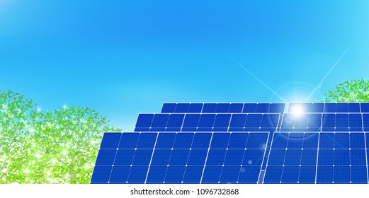 Solar Power Generation Energy Background Stock Vector (Royalty Free ...