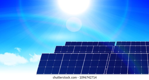 Solar Power Generation Energy Background Stock Vector (Royalty Free ...