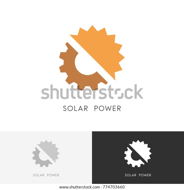 Solar Power Logo Sun Gear Wheel Stock Vector (Royalty Free) 774703660 ...