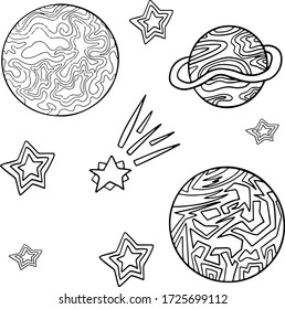 Solar System Doodle Set Hand Drawn Stock Vector (Royalty Free ...