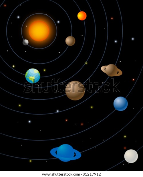 Solar System Graphic Abstract Art Illustration Stock Vector (Royalty ...