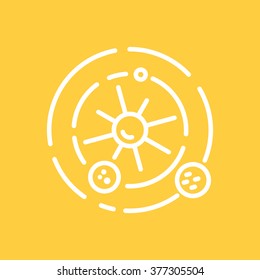 Solar System Logo Made Trendy Line Stock Vector (Royalty Free ...