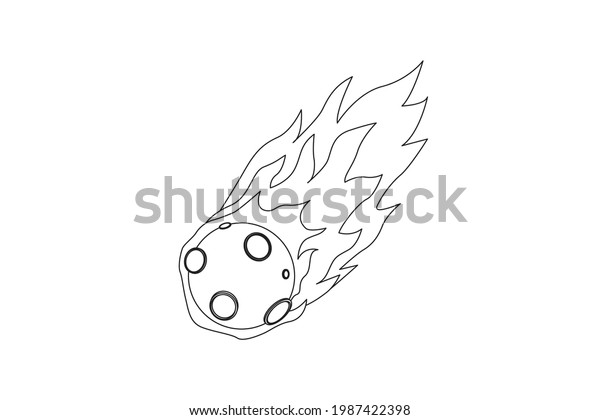 Solar System Meteor Line Icon Stock Vector (Royalty Free) 1987422398 ...