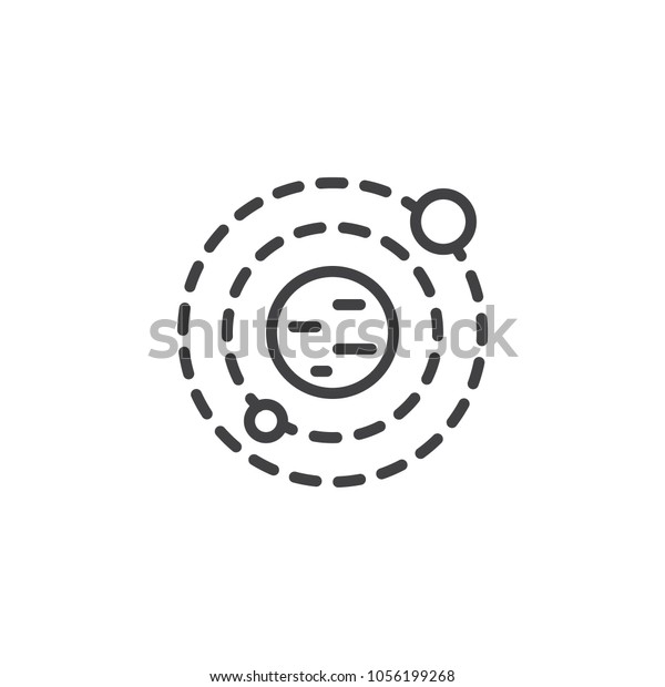 Solar System Outline Icon Linear Style Stock Vector (Royalty Free ...