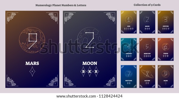 Solar System Planets Astrological Numbers Letters Stock Vector (Royalty ...
