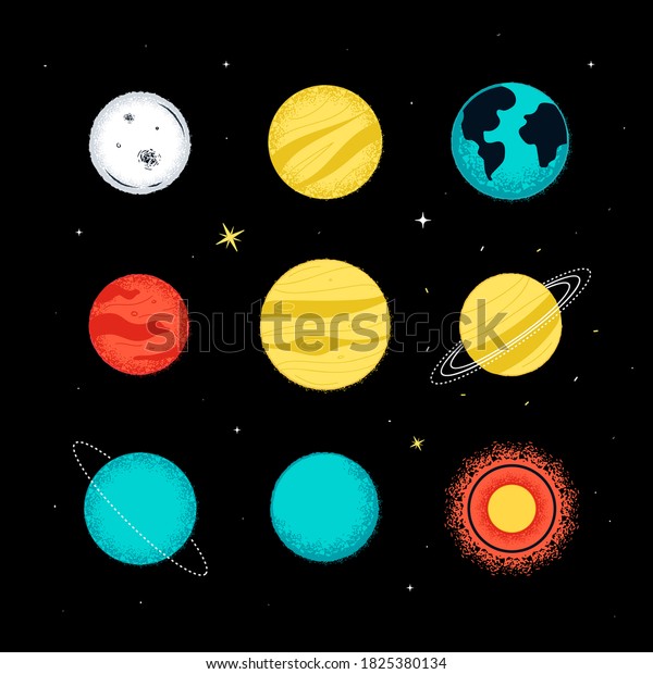 Solar System Planets Colorful Flat Design Stock Vector (Royalty Free ...