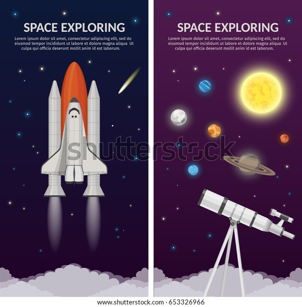 Solar System Space Shuttle Infographic Illustration Stock Vector ...