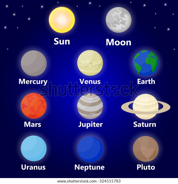 Solar System Sun Planets Stars Stock Vector (Royalty Free) 324515783 ...