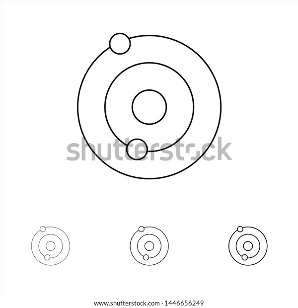 Solar System Universe Bold Thin Black: vector de stock (libre de ...