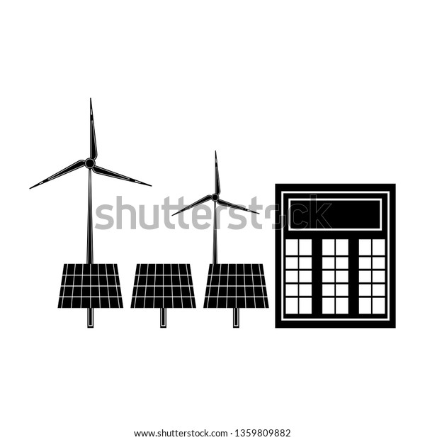 Solar Wind Power Plant Icon Vector Stock Vector (Royalty Free ...
