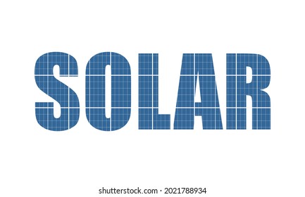 Solar Word Made Blue Solar Panel Stock Vector (Royalty Free) 2021788934 ...