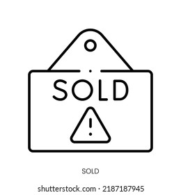 Sold Icon Linear Style Sign Isolated Stock Vector (Royalty Free ...