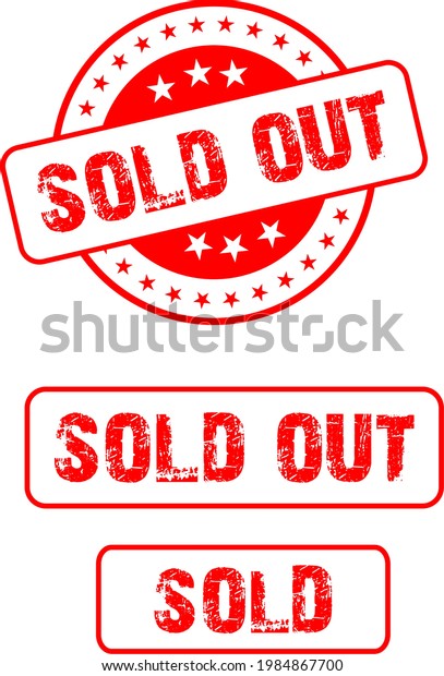 Sold Out Red Stamp On Isolated Stock Vector (Royalty Free) 1984867700 ...