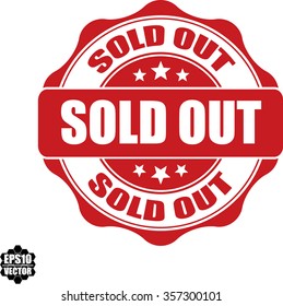 Sold Out Stamp Vector Illustration Stock Vector (Royalty Free ...
