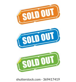Sold Out Sticker Labels Stock Vector (Royalty Free) 369417419 ...
