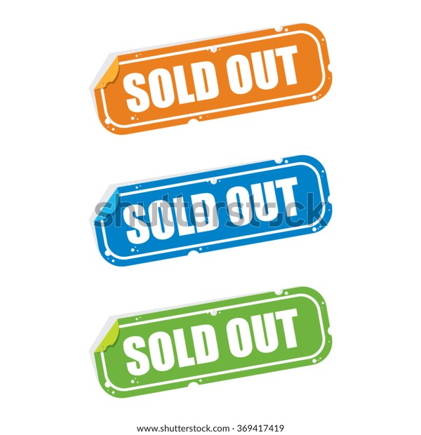 Sold Out Sticker Labels Stock Vector (Royalty Free) 369417419 ...