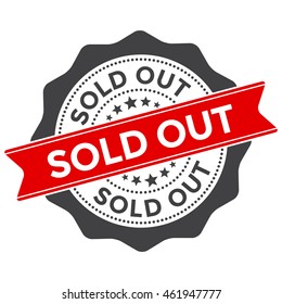 Sold Out Vector Badge Red Seal Stock Vector (Royalty Free) 461947777 ...