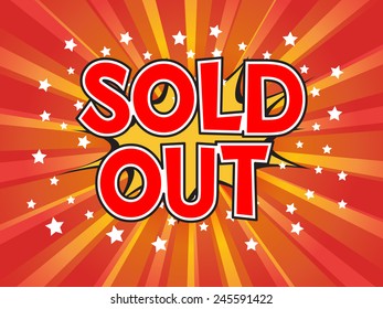 Sold Out Wording Comic Speech Bubble Stock Vector (Royalty Free ...