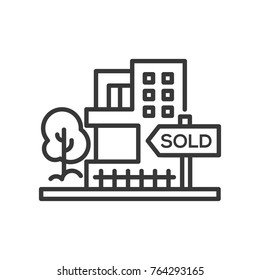 Sold Sign Line Design Single Isolated Stock Vector (Royalty Free ...