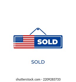Sold Sign Vector Hanging Plaque American Stock Vector (Royalty Free ...