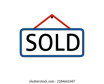 Sold Signboard Simple Design Stock Vector (Royalty Free) 2184661447 ...