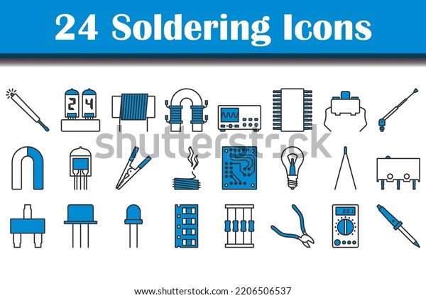 Soldering Icon Set Editable Bold Outline Stock Vector (Royalty Free ...