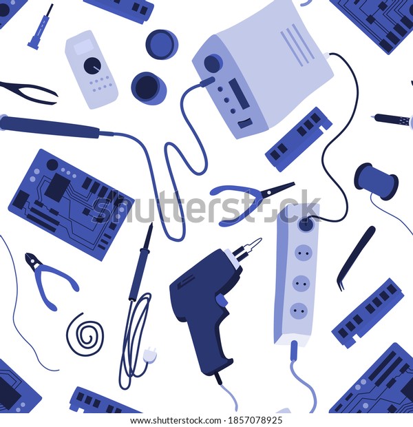 Soldering Monochrome Seamless Pattern Solder Tool Stock Vector (Royalty ...