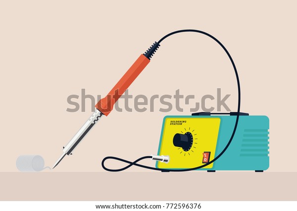 Soldering Station Illustration Soldering Iron Vector Stock Vector ...