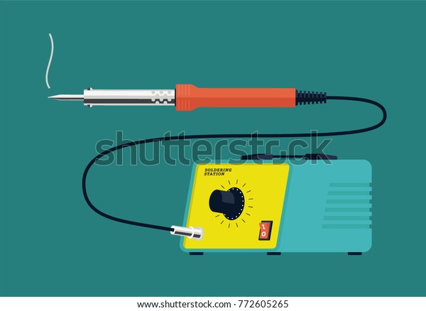 Soldering Station Illustration Soldering Iron Vector Stock Vector ...