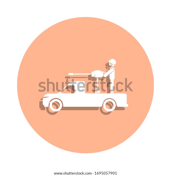 Soldier Car Machine Gun Badge Icon Stock Vector (Royalty Free ...