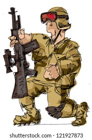 Soldier Cartoon Stock Vector (Royalty Free) 121927873 | Shutterstock