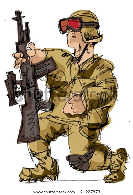 Soldier Cartoon Stock Vector (Royalty Free) 121927873 | Shutterstock